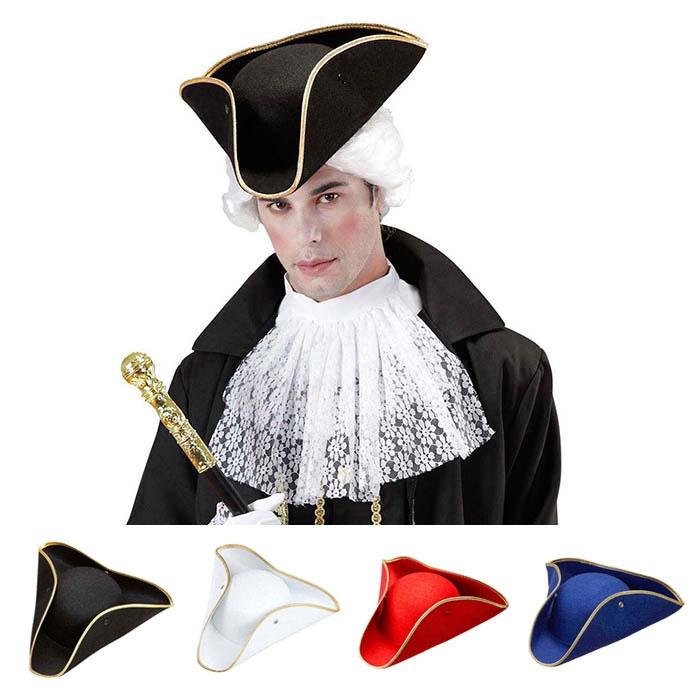 Edler Dreispitz-Hut mit Goldrand günstig kaufen bei PartyDeko.de