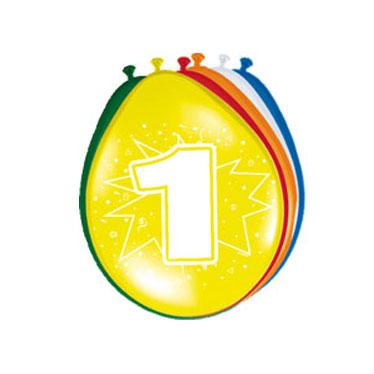 Bunte Luftballons mit Zahlen 8er Pack-1 günstig kaufen bei PartyDeko.de
